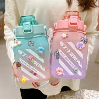 China Back to School Essential Insulated Wide Mouth Water Bottle with Time Marker and Straw for sale