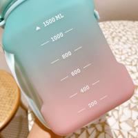 China Back to School Essential Insulated Wide Mouth Water Bottle with Time Marker and Straw for sale