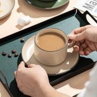 China 250ml Capacity Nordic Matte Ceramic Coffee Mug and Plate Bundle with Matching Spoon for sale