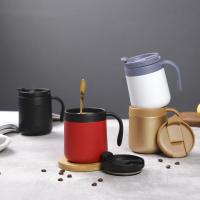 China Customized Logo Acceptable 350ML12oz Stainless Steel Coffee Travel Mug with Handle for sale