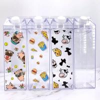 China 16oz 32oz Eco-friendly Kids Water Bottle Clear Milk Carton Custom Design Logo Stocked for sale
