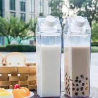 China 16oz 32oz Eco-friendly Kids Water Bottle Clear Milk Carton Custom Design Logo Stocked for sale