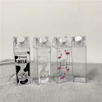 China 16oz 32oz Eco-friendly Kids Water Bottle Clear Milk Carton Custom Design Logo Stocked for sale