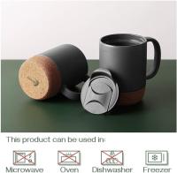China Large Coffee Mug with Handle Minimalist Style Insulated Cork Bottom Splash Proof Lid for sale