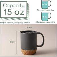 China Large Coffee Mug with Handle Minimalist Style Insulated Cork Bottom Splash Proof Lid for sale