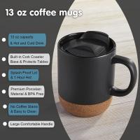 China Large Coffee Mug with Handle Minimalist Style Insulated Cork Bottom Splash Proof Lid for sale