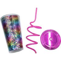 China Custom Logo Glitter Tumbler With Straw And Lid For Water Flowing With Anti-corrosion Coating for sale