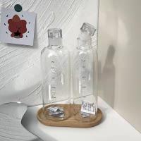 China Minimalist Design Style 500ml BPA-Free Borosilicate Glass Water Bottle with Time Marker for sale