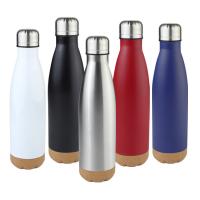 China 500ml Cork Bottom Cola Shaped Vacuum Seal Insulated Flask Stainless Steel Water Bottle for sale