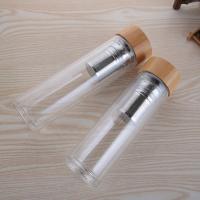 China High Borosilicate 350ml Glass Water Bottle with Tea and Water Separation Cup Infuser Included for sale