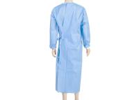 China Non Woven Disposable Surgical Gown / Medical Clothing With Knitted Sleeve for sale