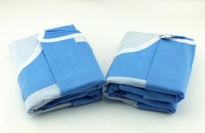 China Non Woven Disposable Medical Gowns Long Sleeve Dustproof Water Resistant for sale