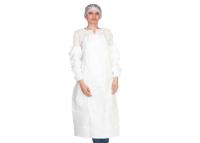 China White Disposable Plastic Aprons Breathable Alcohol Resistance Anti Dust / Blood for sale