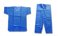 China 3XL Dark Blue SMS Disposable Scrub Suit With Short Sleeve for sale