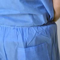 China 3XL Dark Blue SMS Disposable Scrub Suit With Short Sleeve for sale