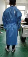 China Blue 45g Disposable Medical Isolation Gown With Elastic Cuff Non Sterile Or EO Sterile for sale