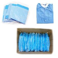 China Blue Waterproof SMS Disposable Warm Up Jacket Scrubs With Knitted Collar Cuff for sale