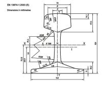 China EN 13674 R260 900A UIC54 54E1 UIC60 60E1 Heavy Steel Rail 54.77kg/m for Railway for sale