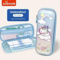 China SuperCute EVA Translucent Custom Pen Case Cartoon Kawaii Pencil Case Bag For Kids for sale