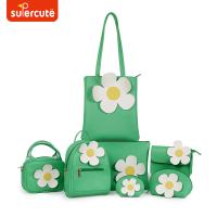 China Supercute Pu Schoolbag 7pcs Custom Backpack School Backpack Set Shoulder Bag for sale