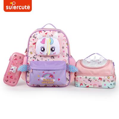 China Supercute High Quality 3 In 1 School Backpack Set Lunch Bag Pencil Bag For Kids for sale