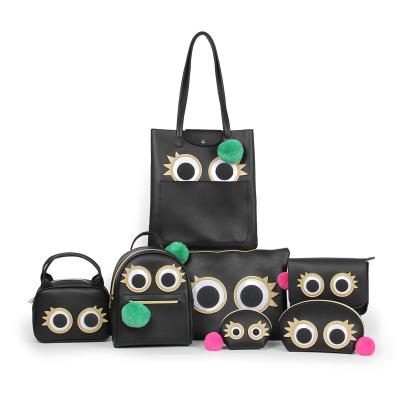 China Pu 7in 1 Custom Backpack School Backpack Set School Bags For High School Students for sale