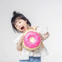 China Custom Toddler Backpack Cartoon Doughnut Design Anti Lost Backpack Kids Schoolbag for sale