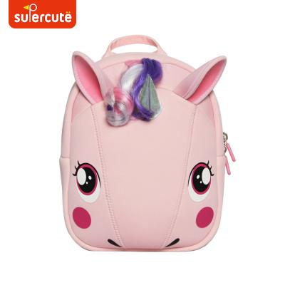 China Supercute Diving Fabric Backpack Custom Unicorn Bag Children School Bag For Kids for sale