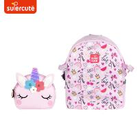 China Supercute Custom Unicorn Shoulder Bag And Backpack School Bag Set Kids Backpack for sale