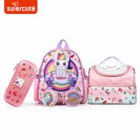 China Supercute OEM/ODM 3 In 1 Small School Backpack Set Lunch Bag Pencil Bag For Kids for sale