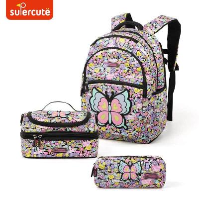 China Supercute 3 In 1 OEM School Backpack Set Lunch Bag Pencil Bag For Kids for sale