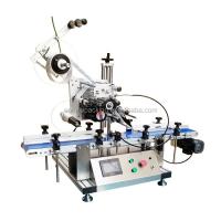 China Tabletop Sticker Automatic Labeling Machine For Flat Box Card Paper Bag Stand Up Pouch for sale