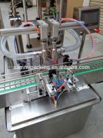 China Beverage Liquid Filling Packaging Machine , Automatic Liquid Bottle Filler 4 Nozzles for sale