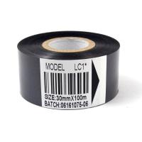 China Black Plastic Hot Foil Ribbon 25mm 30mm 35mm For Expiry Date Printer for sale
