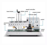 China Tabletop Automatic Vertical Sealing Machine For Cosmetic Glass Jars Aluminium Foil for sale