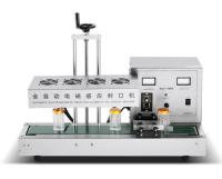 China Tabletop Automatic Vertical Sealing Machine For Cosmetic Glass Jars Aluminium Foil for sale