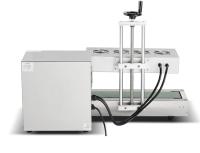 China Tabletop Automatic Vertical Sealing Machine For Cosmetic Glass Jars Aluminium Foil for sale