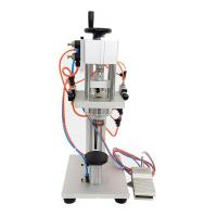 China Pneumatic Automatic Perfume Bottle Crimping Machine For Metal Cap Press for sale