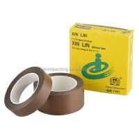 China Brown PTFE Coated Fiberglass Tape for Welding and Sealing Belt Width 13/15/19/25/30/50MM for sale