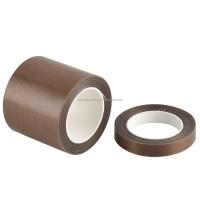 China Brown PTFE Coated Fiberglass Tape for Welding and Sealing Belt Width 13/15/19/25/30/50MM for sale