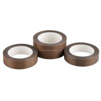 China Brown PTFE Coated Fiberglass Tape for Welding and Sealing Belt Width 13/15/19/25/30/50MM for sale