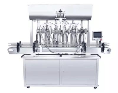 China Inline 4 Nozzles Liquid Filling Machine Automatic Overflow Liquid Bottle Filler For Beverage Juice for sale