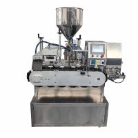 China Automatic Pneumatic Aluminium Hand Ointment Dual Double Chamber Tube Fill Seal Filling Machine for sale