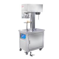 China Vertical Tin Can Sealer Commercial Semi-Automatic Can Sealing Machine for Plastic can aluminium can for sale
