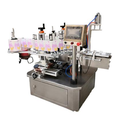 China Automatic Double-Sided Laundry Detergent Labeling Machine Semi-Automatic Square Bottle Labeling Machinery for sale
