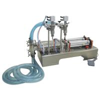 China Small Scale PET Plastic Glass Bottle Liquid Filler 2 Heads Semi Automatic Filling Machine 1000-5000ML for sale
