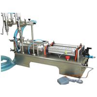 China Small Scale PET Plastic Glass Bottle Liquid Filler 2 Heads Semi Automatic Filling Machine 1000-5000ML for sale