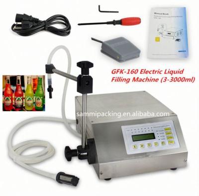 China GFK-160 Semi Automatic 2-3500ml Digital Control Water Juice Milk Filler Liquid Bottle Filling Machine for sale