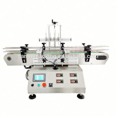 China Newest Desktop Automatic Magnetic Pump 4 Heads Liquid Filling Machine for sale