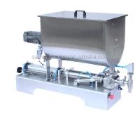 China One Nozzle Big Valve Mixed Bean Sauce Filling Machine/ Piston Sauce Filler U Type Hopper for sale